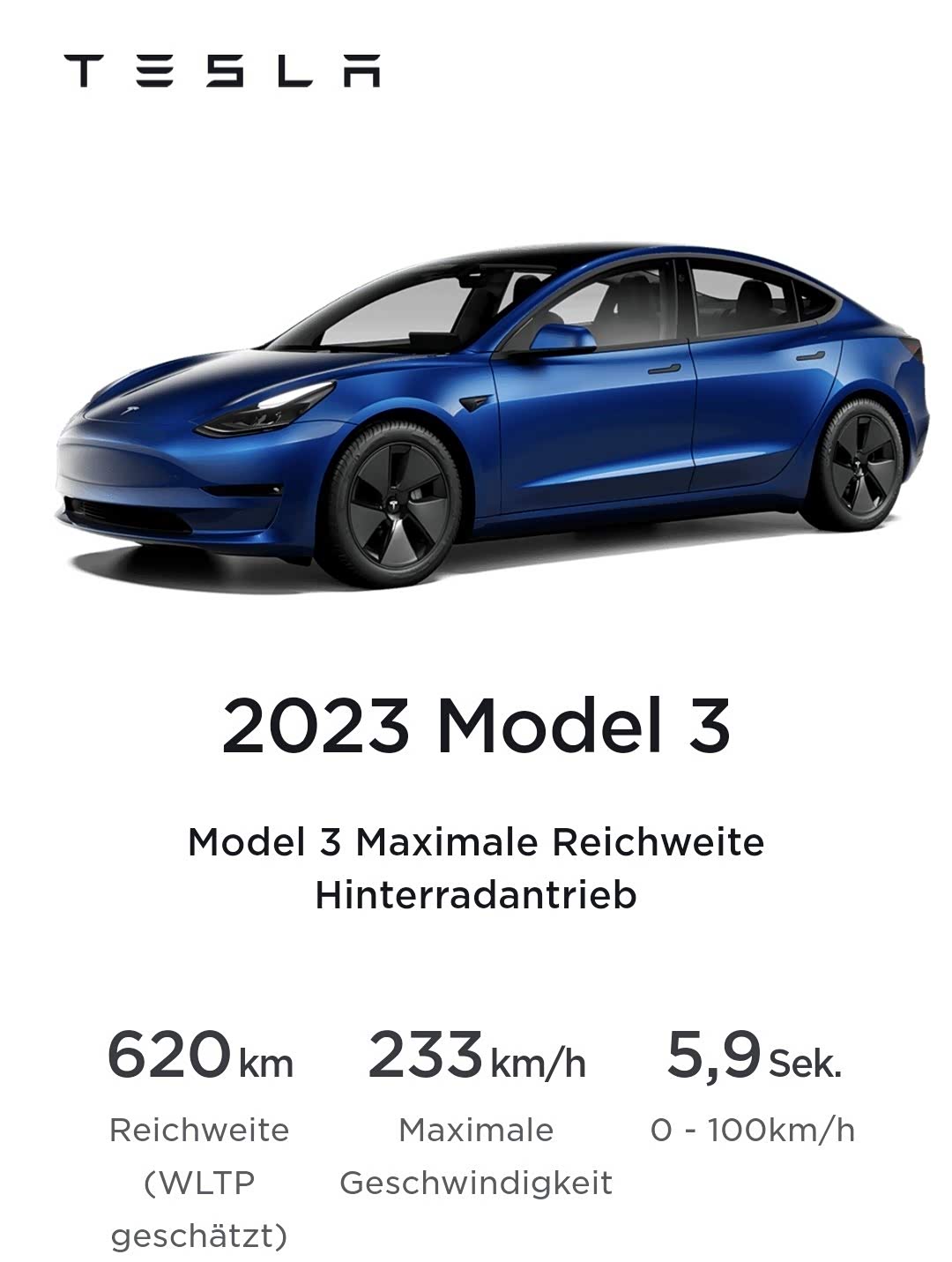 【文章】中国制造的后驱长续航版Model3出现在欧洲特斯拉的“库存”页面里采用的是LG的2170三元电池，电池容量79度起售价4.697万欧 ...