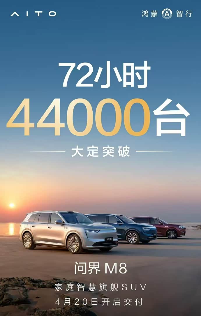 【文章】【BBA这些豪华品牌，真是越来越难了！】问界M8 72小时大定破44000台，享界S9 72小时大定破5200台 ，这都是30万元以上级别的车啊！BBA现在真的就像热锅上的蚂蚁。全新 ...