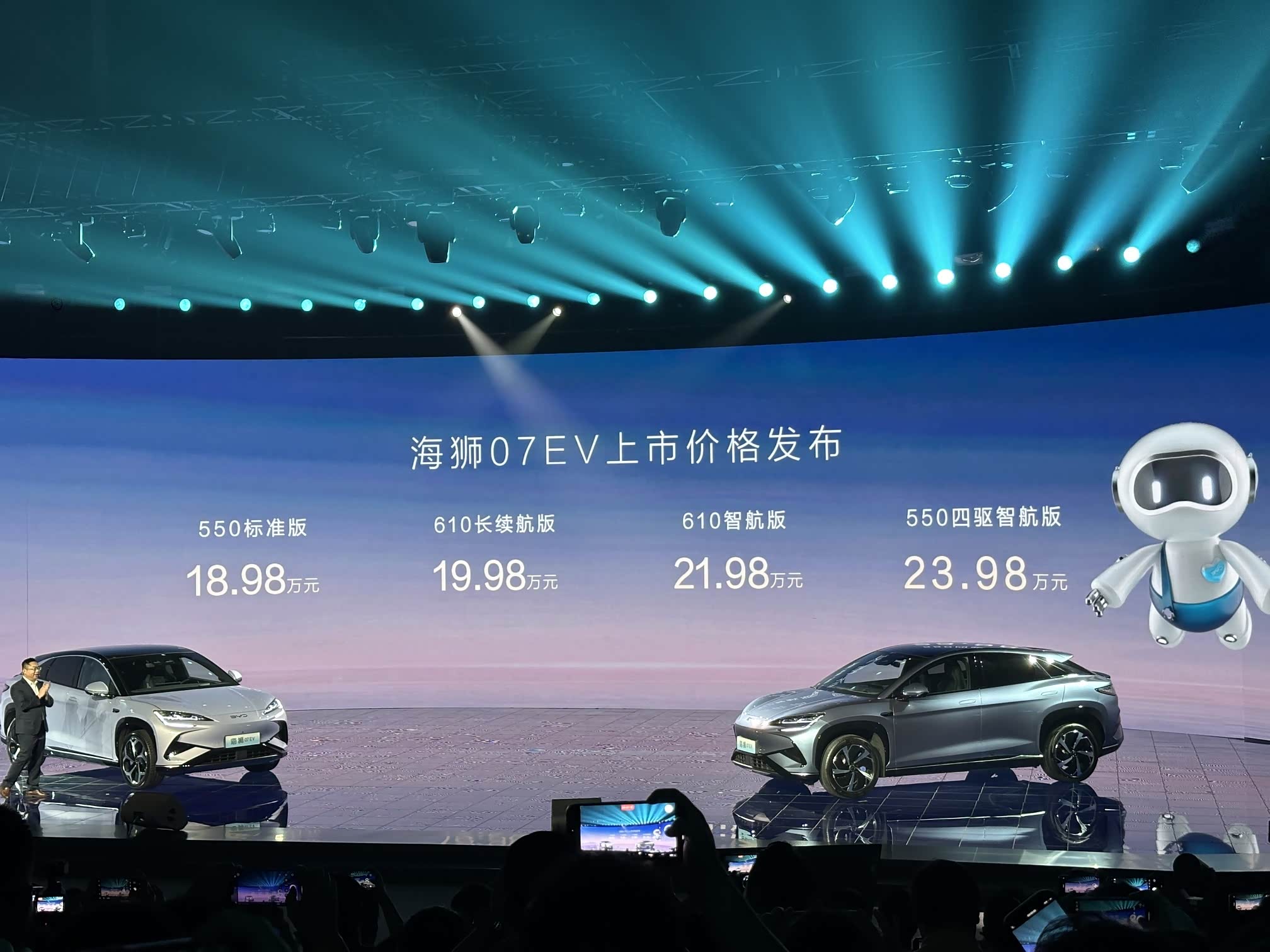 【文章】比亚迪海狮07EV正式上市，基于e平台3.0 Evo，推出四个版本，售18.98~23.98万。 海狮07EV是比亚迪海洋网海狮IP的首款车型，该IP未来将整合SUV车型，与轿车车型的 ...