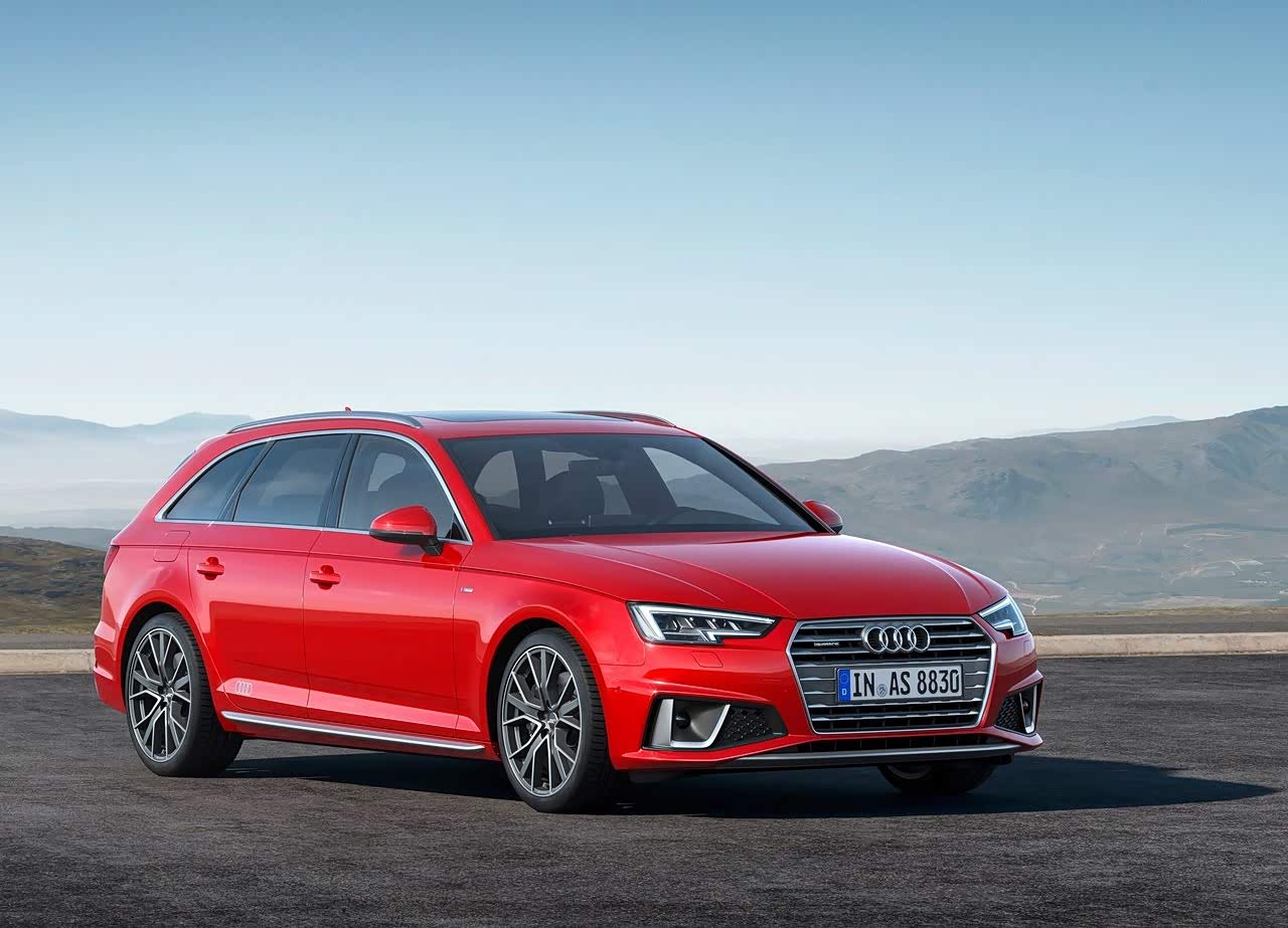 【文章】奥迪A4 Avant旅行版改款发布：A4 Avant改款的前杠设计经小改，中网两侧进气口新增铝合金样式饰条，搭配新造型轮毂，16-19寸可选。尾杠同样经设计修改，长方形双出尾排替代原 ...